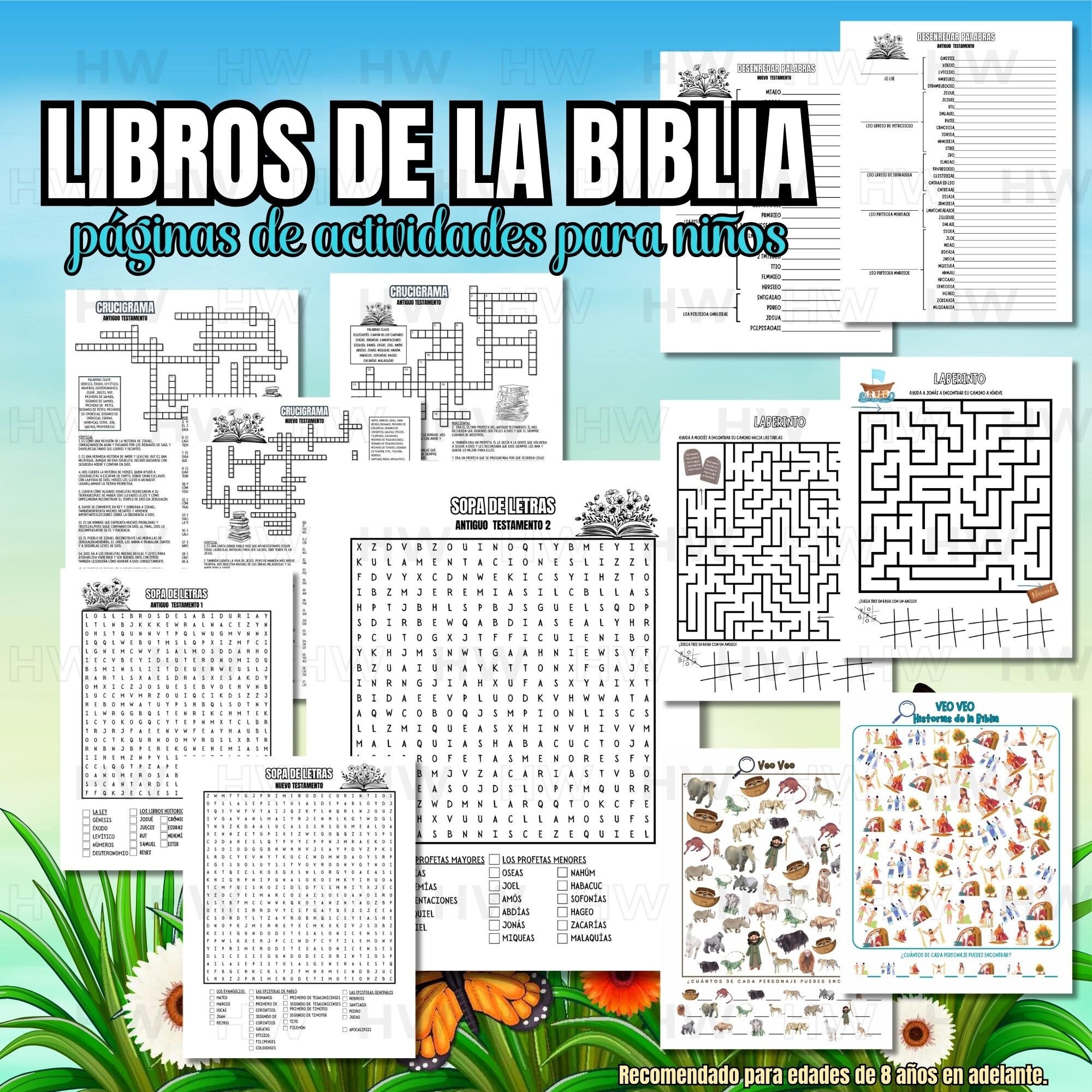 Books of the Bible in Spanish Children’s Printables, 12 Worksheets in ...