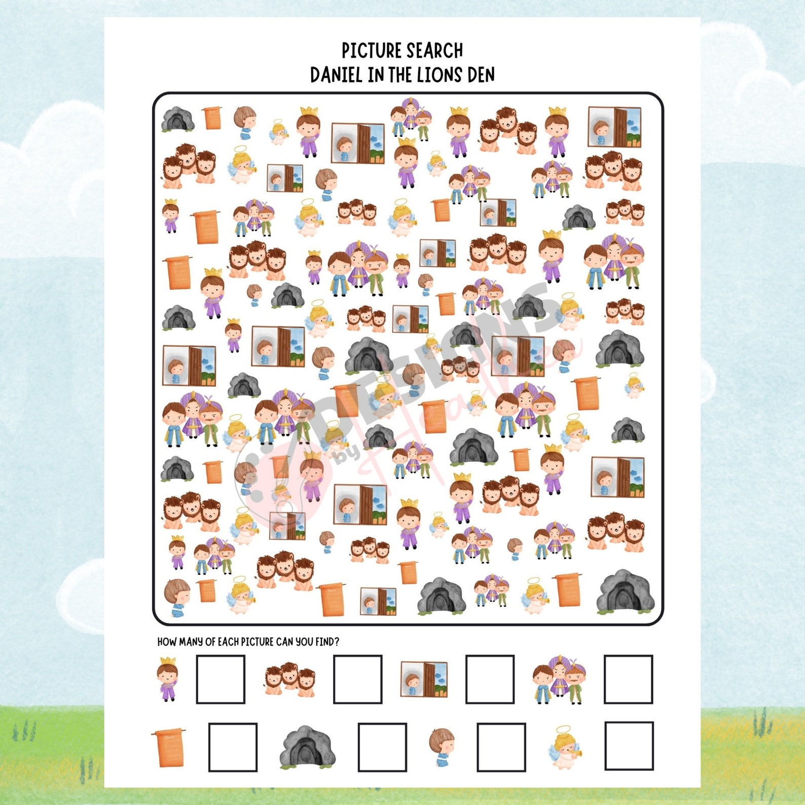 Daniel in the Lions' Den Children’s Printables, 8 Worksheets, Bible ...