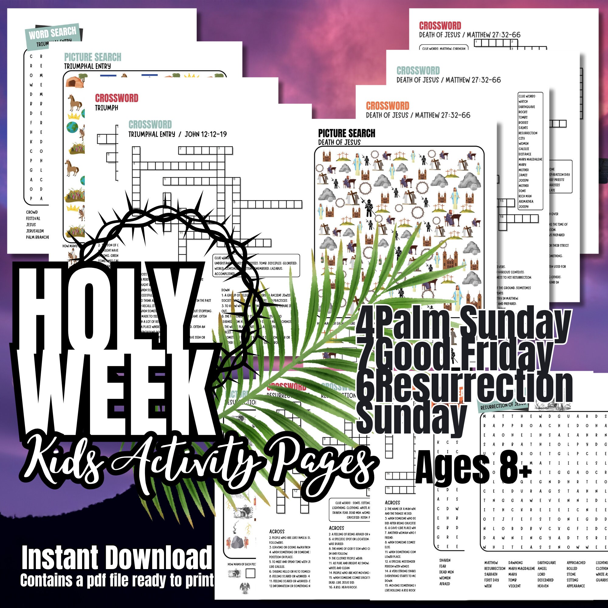 Easter Bible Activity Pages, Resurrection Sunday School Craft, Easter ...