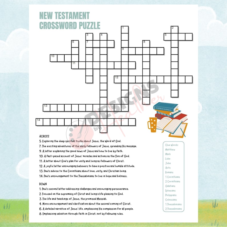 Books of the Bible Children’s Printables, 9 Worksheets, Children’s Word ...