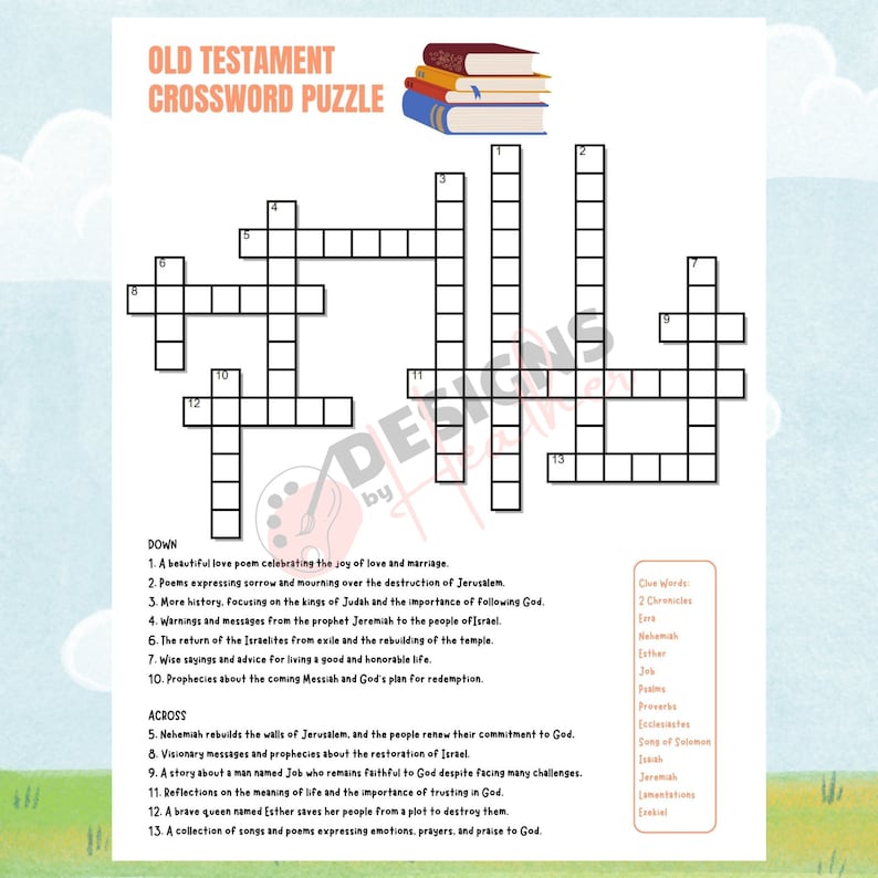 Books of the Bible Children’s Printables, 9 Worksheets, Children’s Word ...