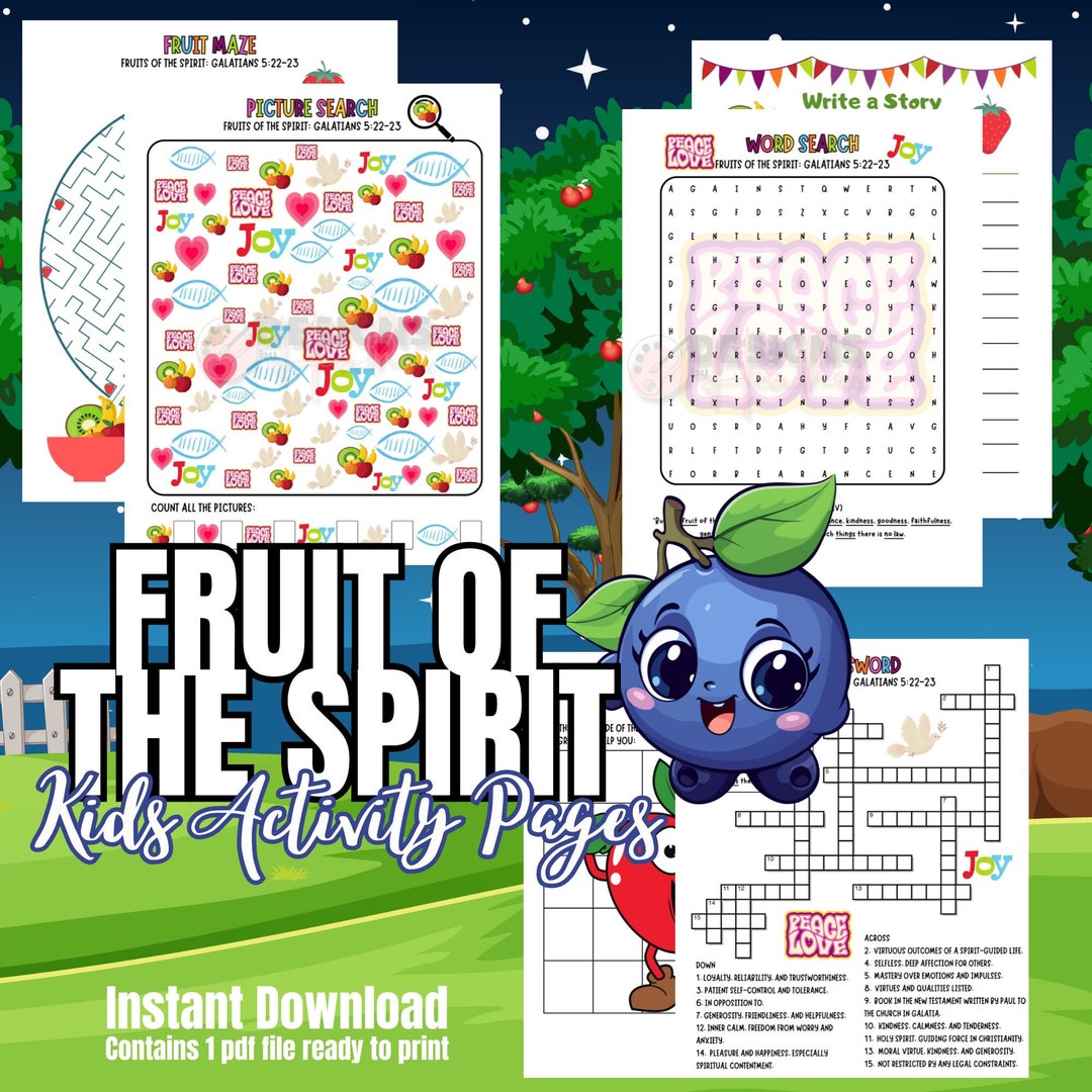 Fruit of the Spirit Children’s Printables, Galatians 5:22-23 NIV ...
