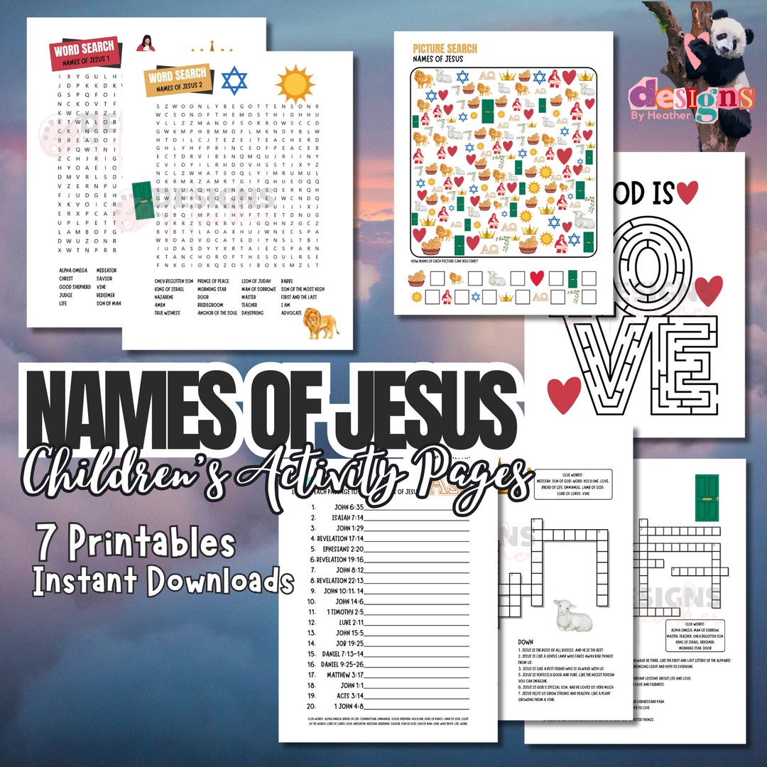 Names of Jesus Children’s Printables, Names of God, Religious ...