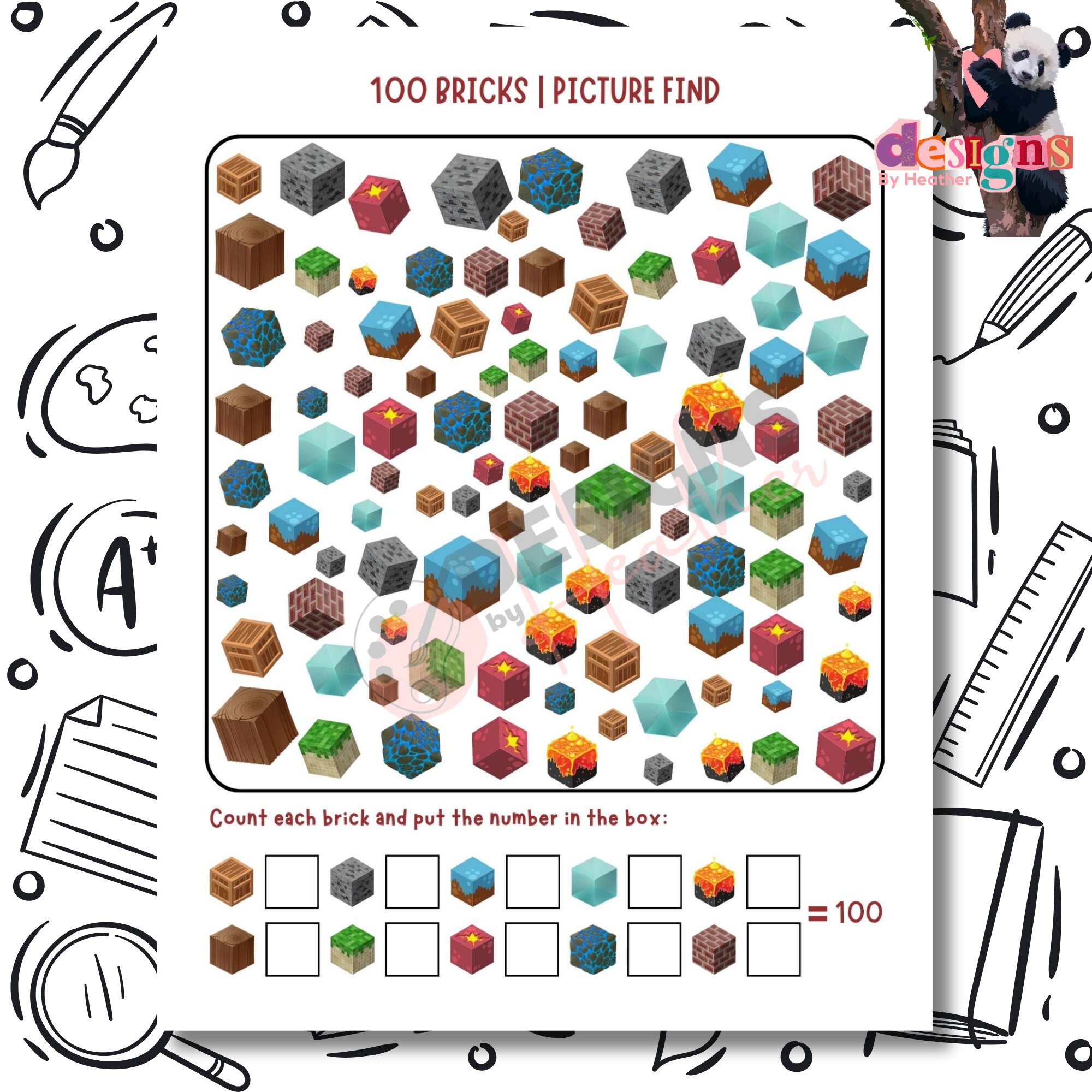 100 Days of School Activity Pages, Teacher Printables, Kids Instant ...