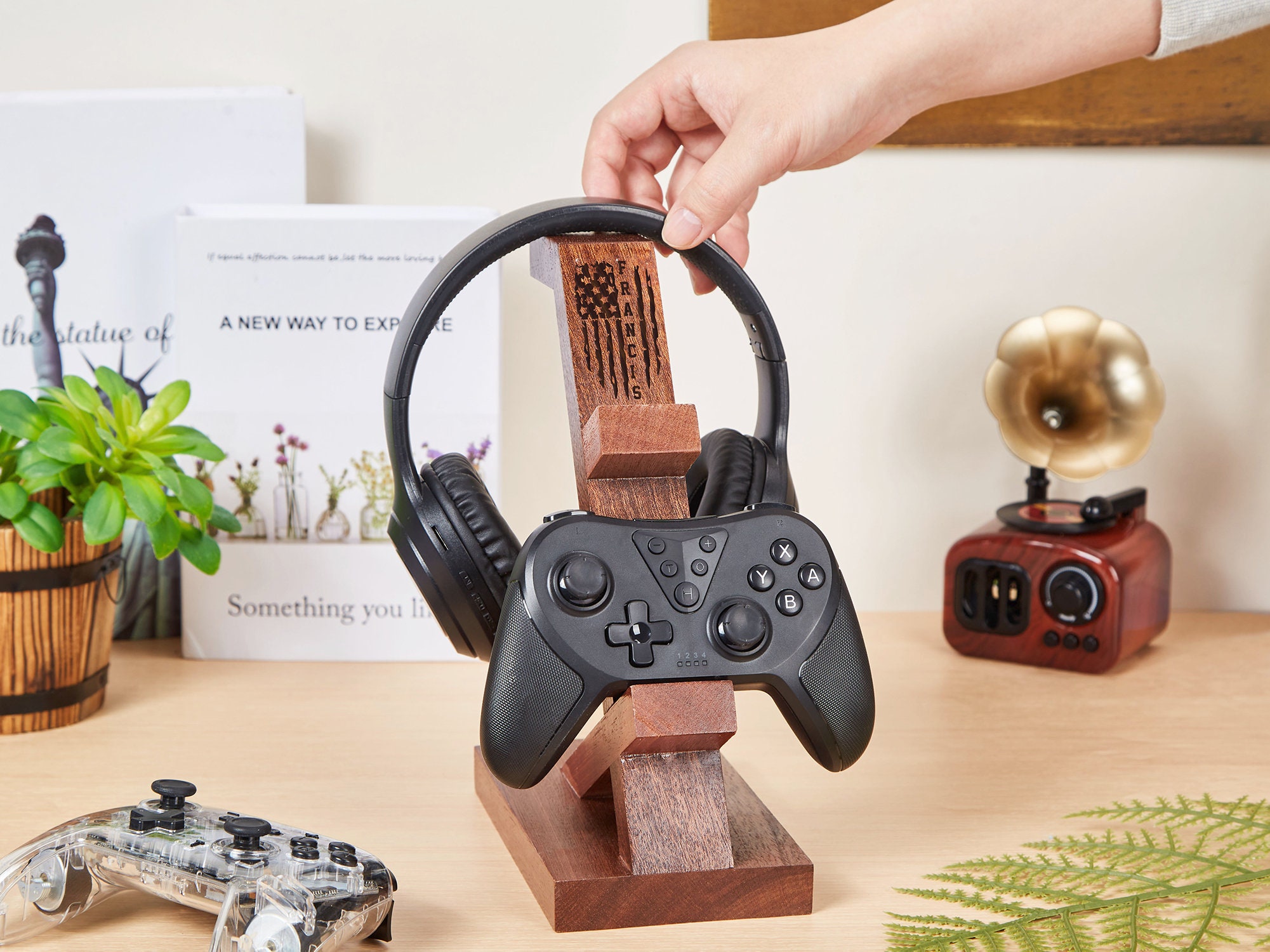 Personalized Controller Stand,wooden Controllers Holder,docking Station ...