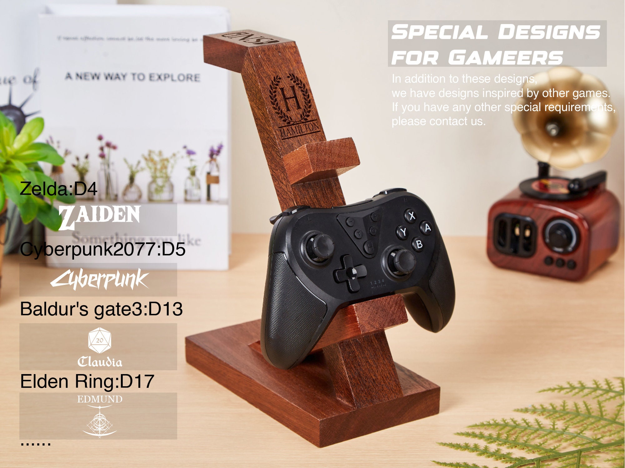Personalized Controller Stand,wooden Controllers Holder,docking Station ...
