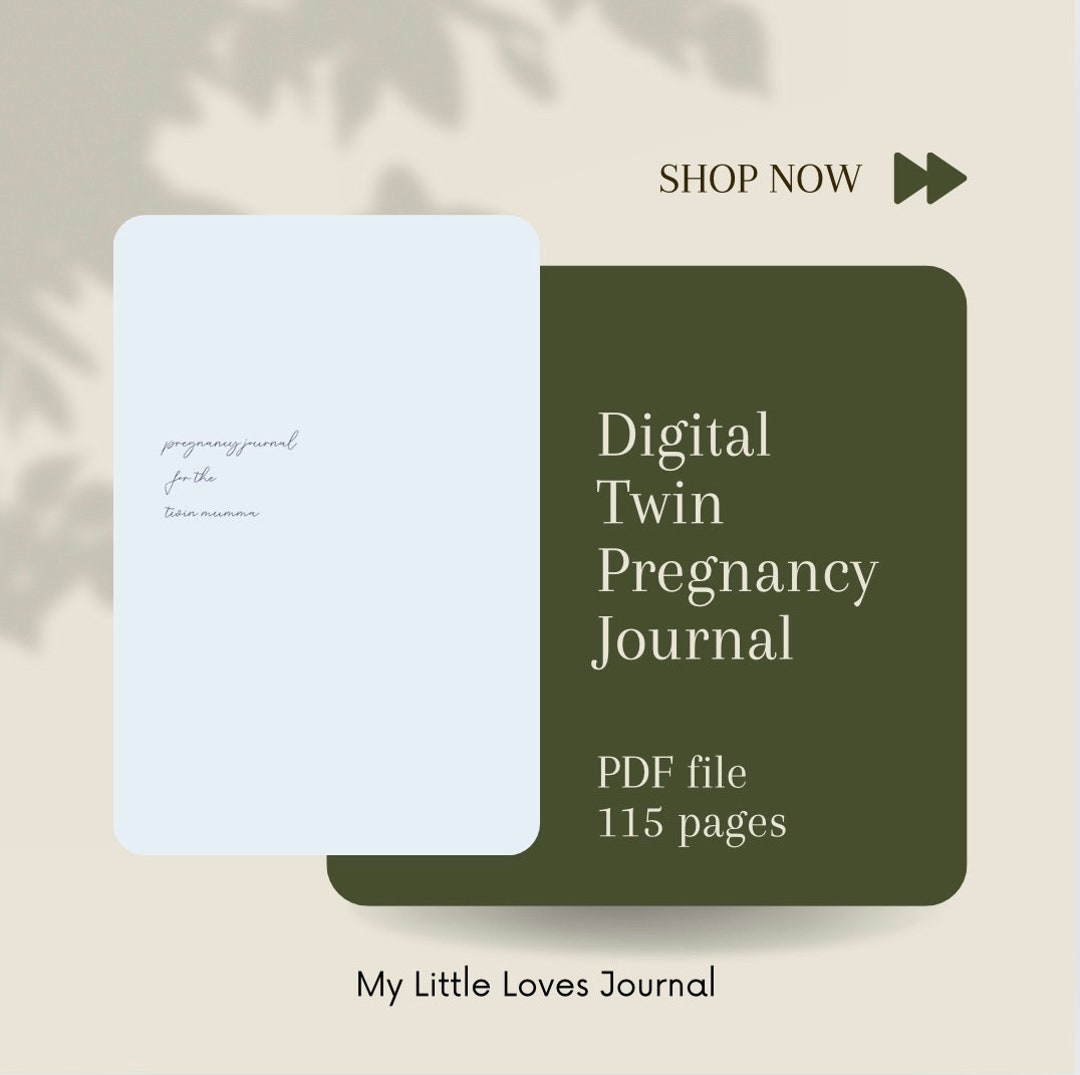Digital Twin Pregnancy Journal Printable, Pregnancy Planner, Expecting ...