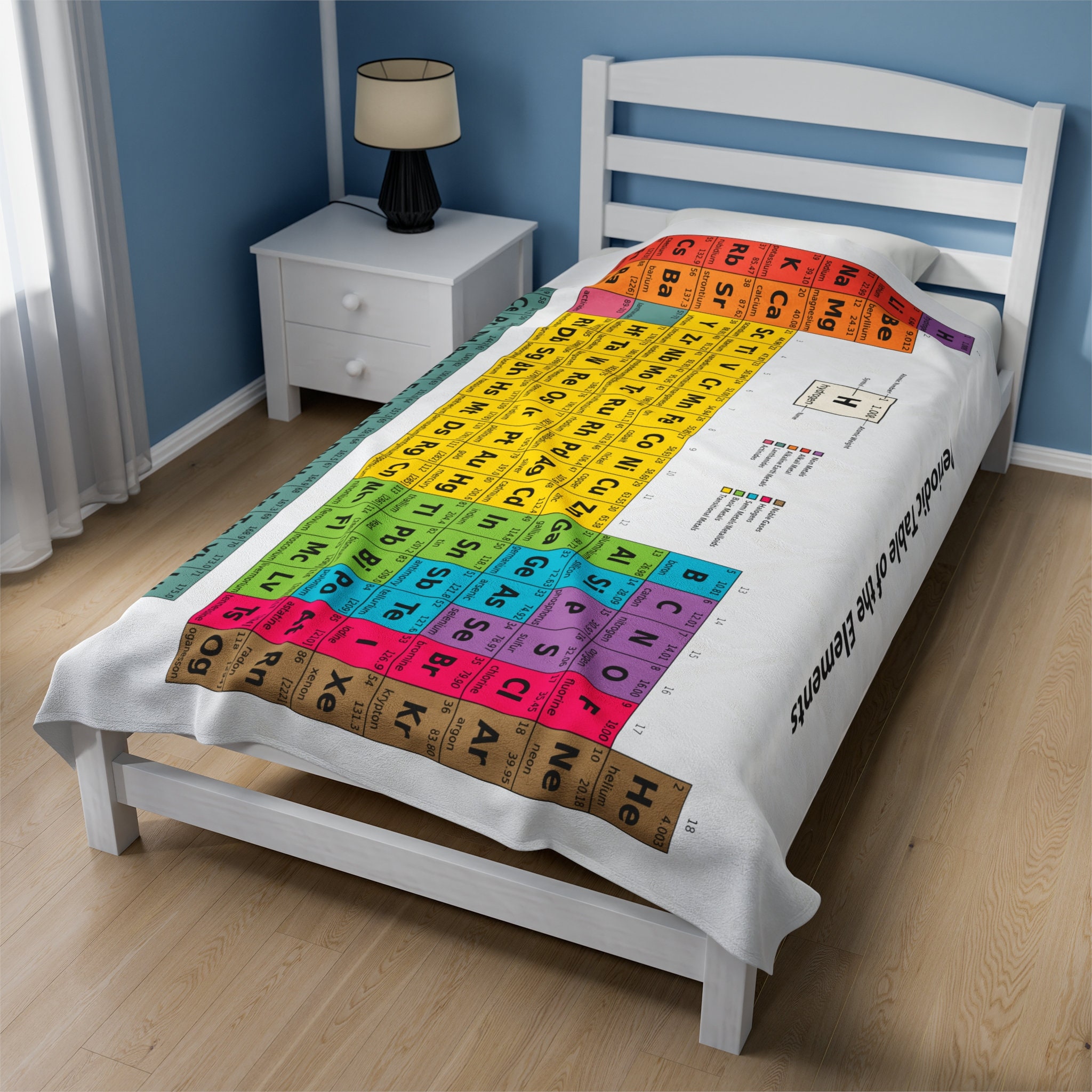 Periodic Table of Elements Blanket, Plush, Cozy Velveteen Throw for ...
