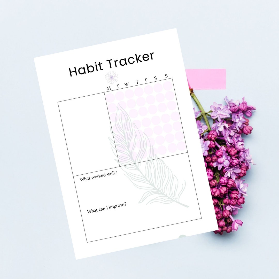 Printable Habit Tracker, Self-care, Create Goals, Accountability ...