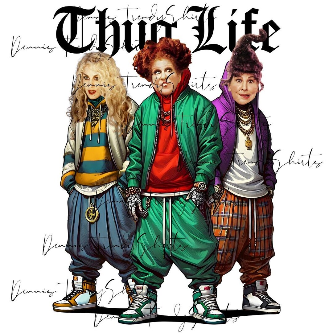 Retro Witches Movie Png, Thug Life Retro Halloween Character Png ...