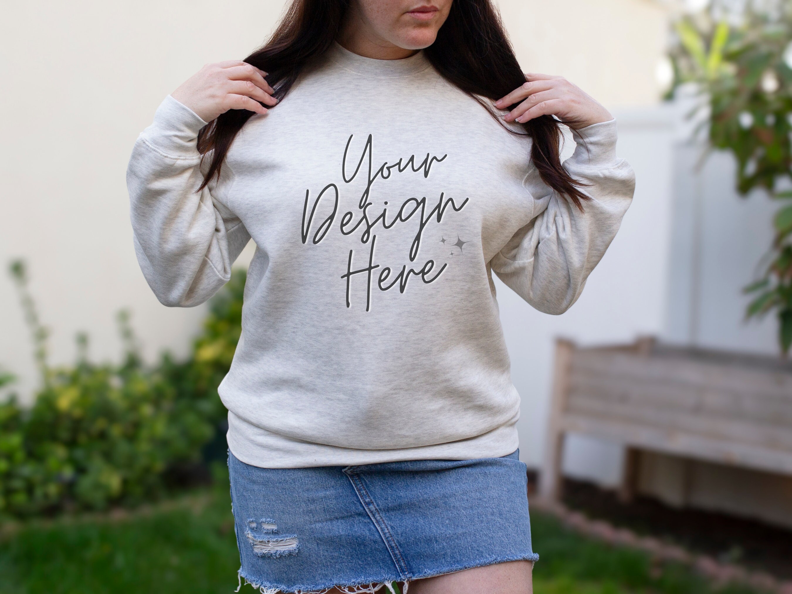 Lane Seven LS14004, Oatmeal Mockup Bundle, Crewneck Sweatshirt, Brown ...
