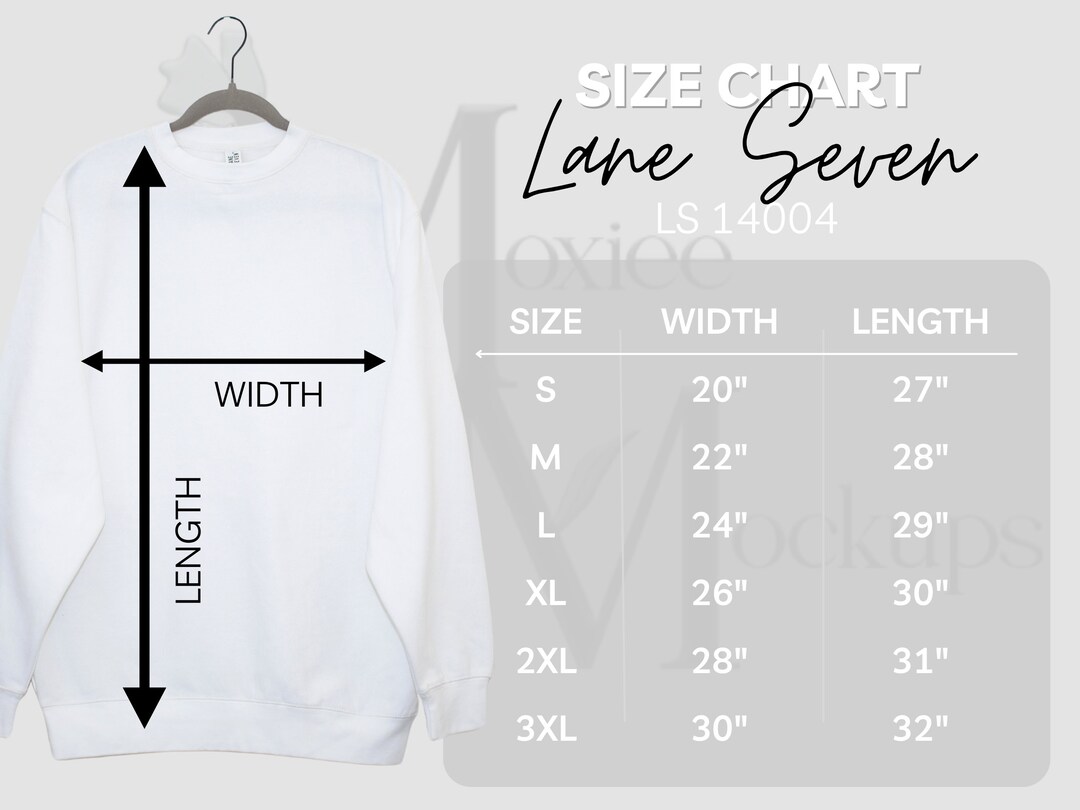Lane Seven Size Chart, LS14004, Instant Download, Unisex Premium ...