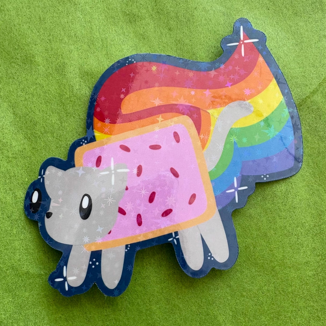 Nyan Cat 3” Holographic Vinyl Sticker - Etsy