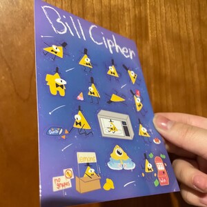 4” by 5.75” Bill Cipher Gravity Falls Matte Vinyl Sticker Sheet - Etsy