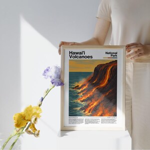 Hawaiʻi Volcanoes National Park Poster Digital Design - Vintage Travel ...