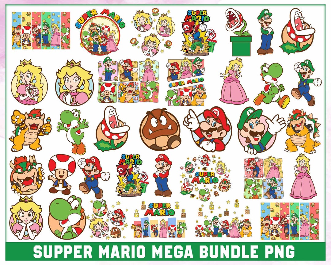 Super Mario SVG Bundle for Cricut and Sublimation, Mario Family Layered ...