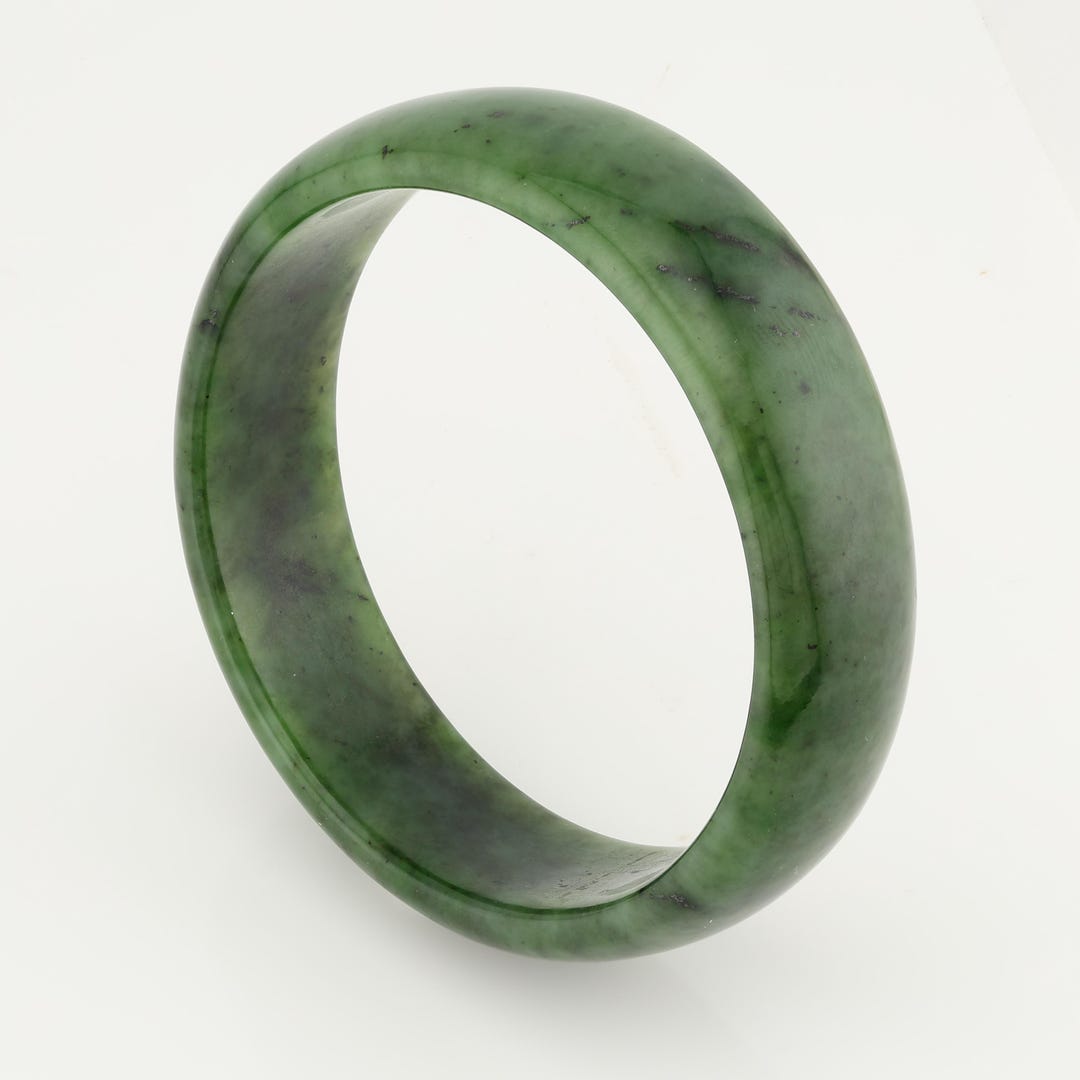 Russian Green Nephrite Jade Bangle Bracelet, Solid Bracelet 62 Mm - Etsy