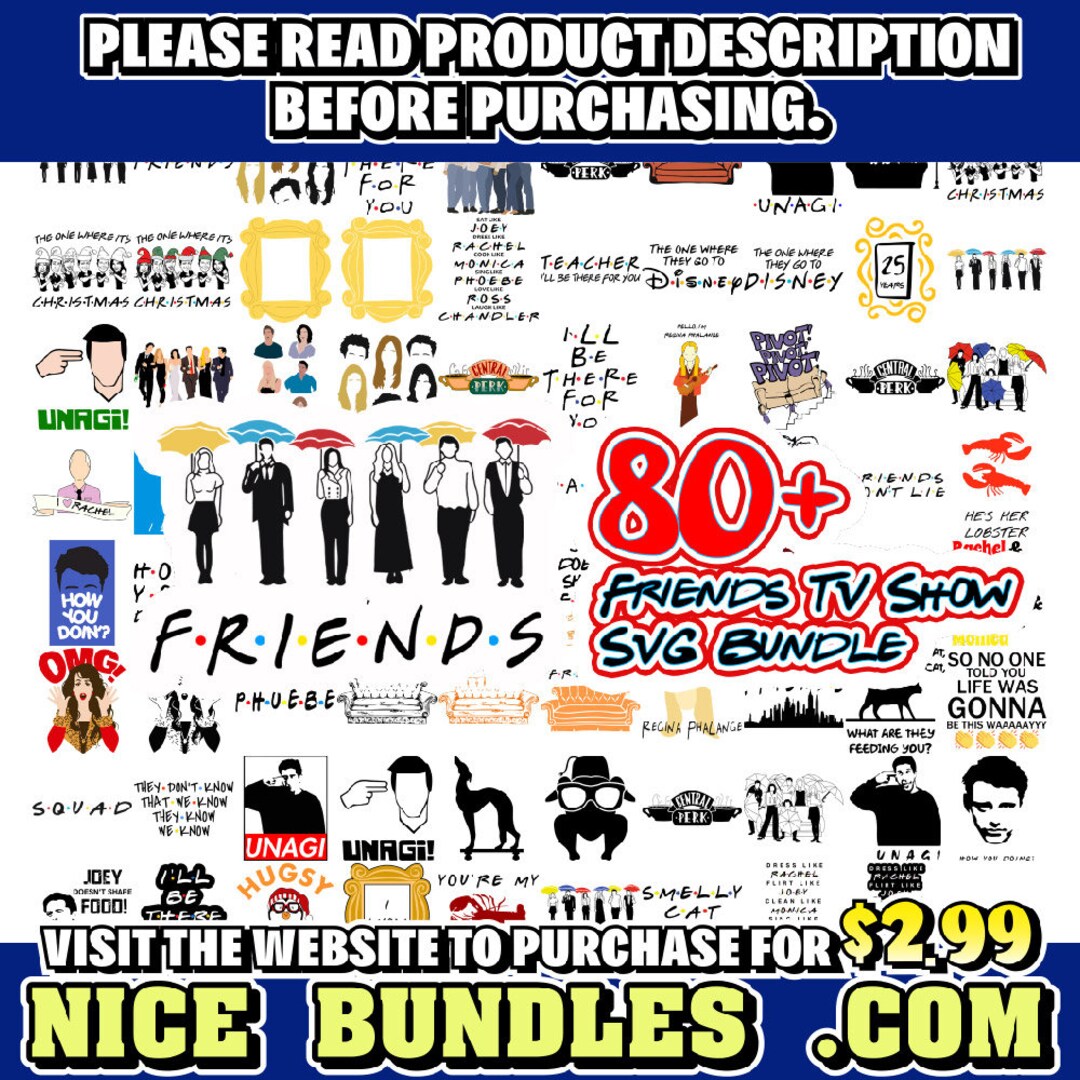 Friends Bundle Svg,friends TV Show Bundle, Font Friends, Layered Files,cricut Svg Files,svg ...