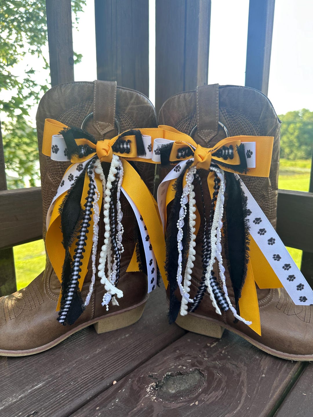 Gameday Boot Bows, Embroidered Ribbons, Custom Boot Ribbons, College ...