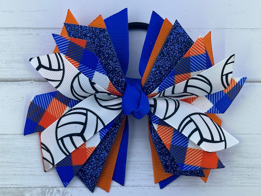 Volleyball Bow, Royal Blue and Orange - Sample Sale, One Available ...