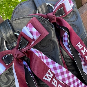 Gameday Boot Bows, Embroidered Ribbons, Custom Boot Ribbons, Spirit ...