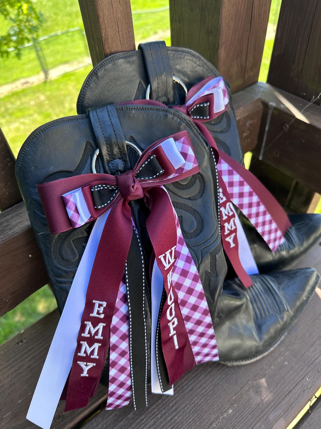 Gameday Boot Bows, Embroidered Ribbons, Custom Boot Ribbons, Spirit ...
