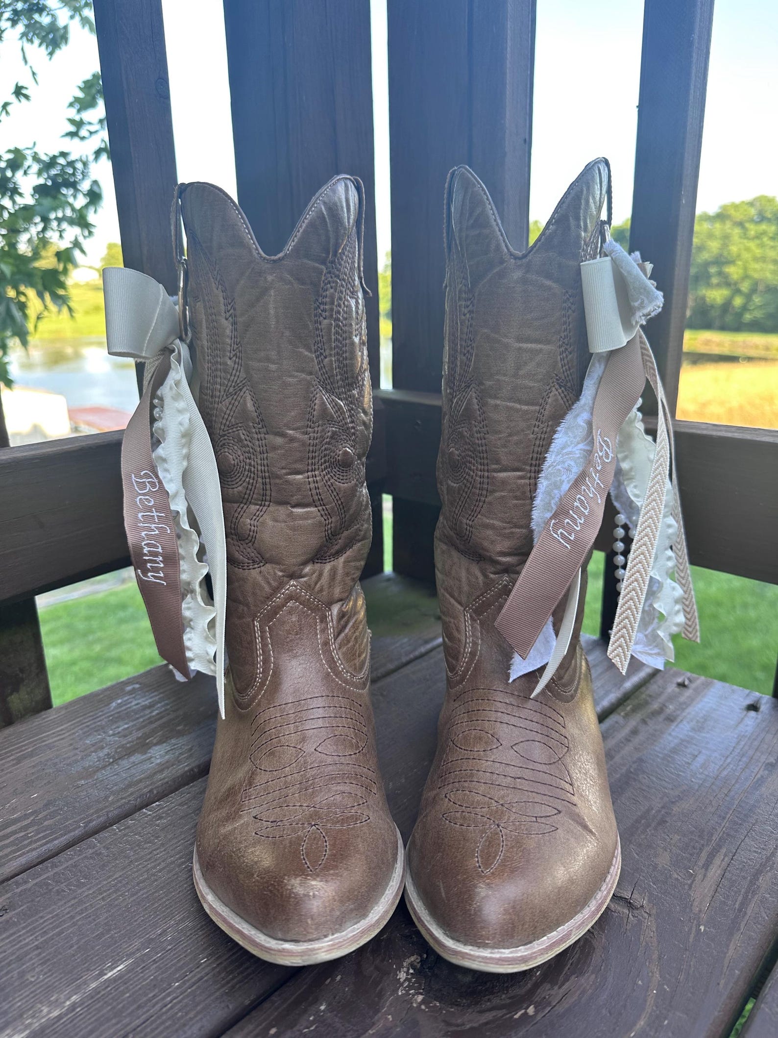 Country Concert Boot Bows, Embroidered Ribbons, Custom Boot Ribbons ...