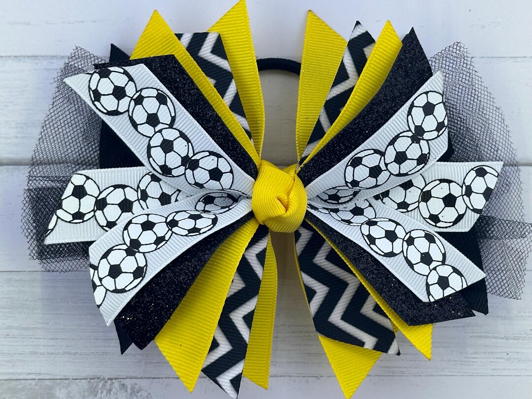 Soccer Bow - Yellow, Black, and White - Sample Sale, One Available ...
