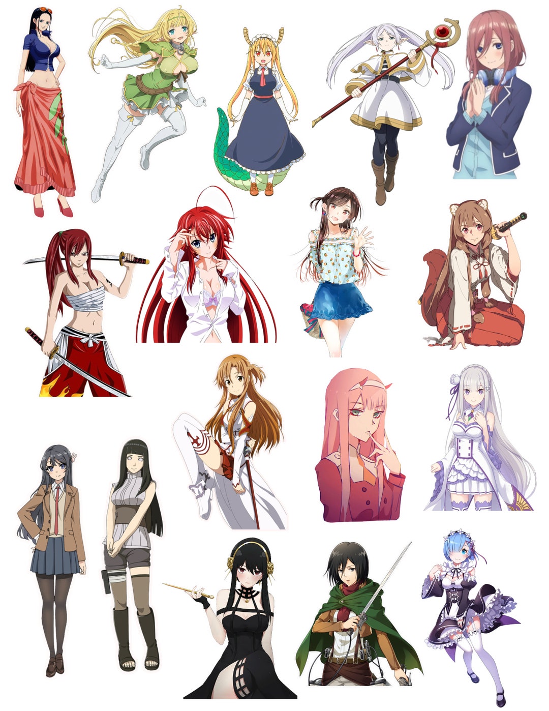 Anime Waifu Sticker Pack - Etsy