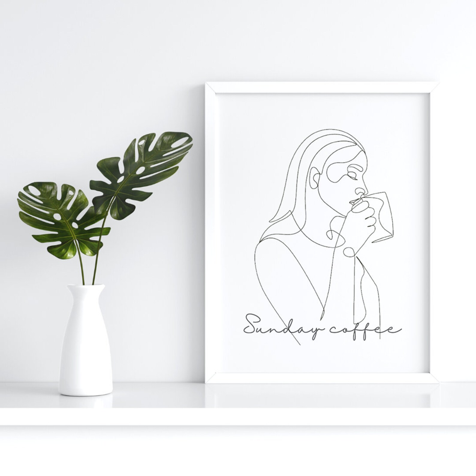 Woman Line Drawing Art Print - Quote Wall Art - Home Decor - Minimalist ...