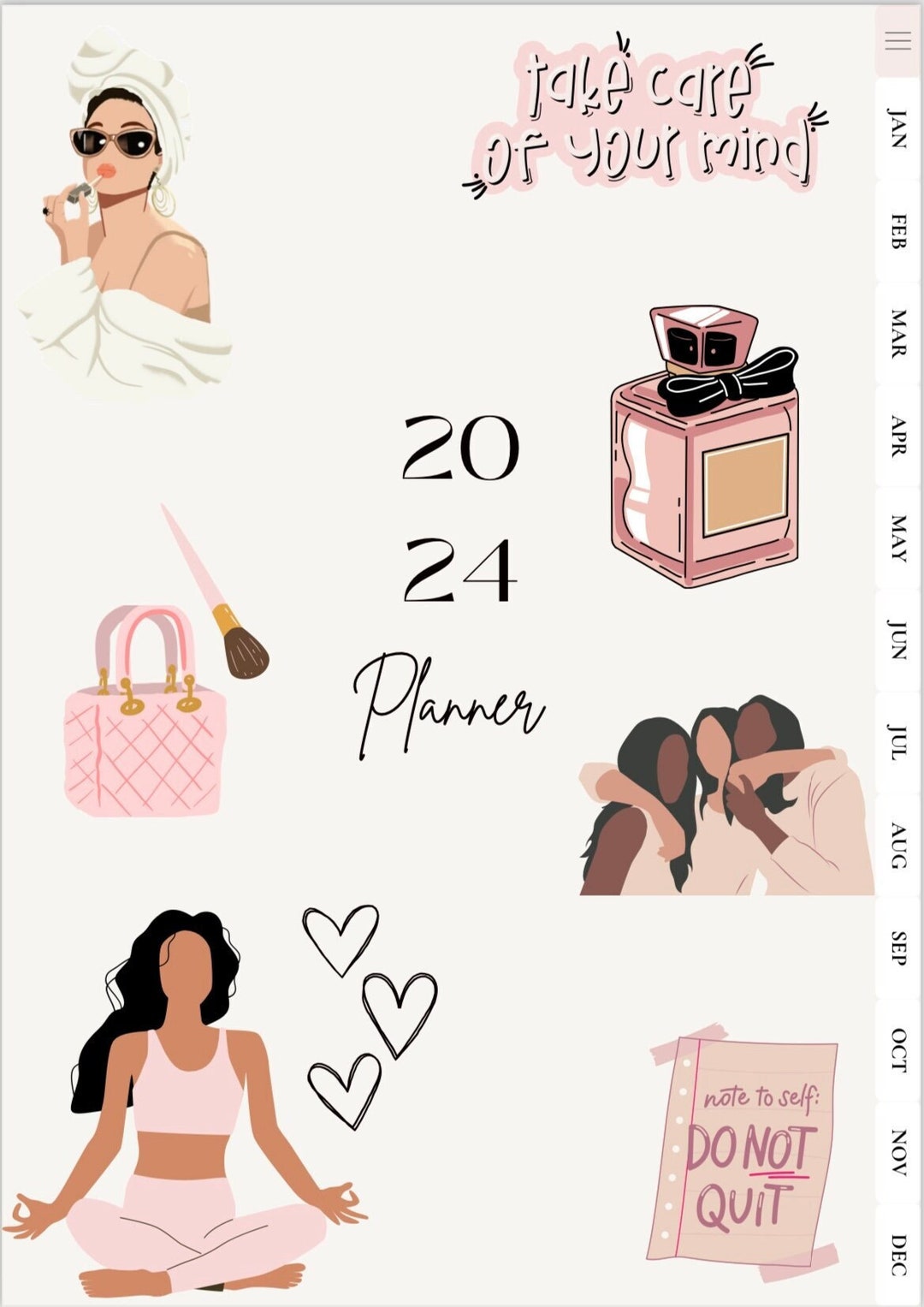 2024 Digital Planner Self Care Planner Goals Tracker - Etsy
