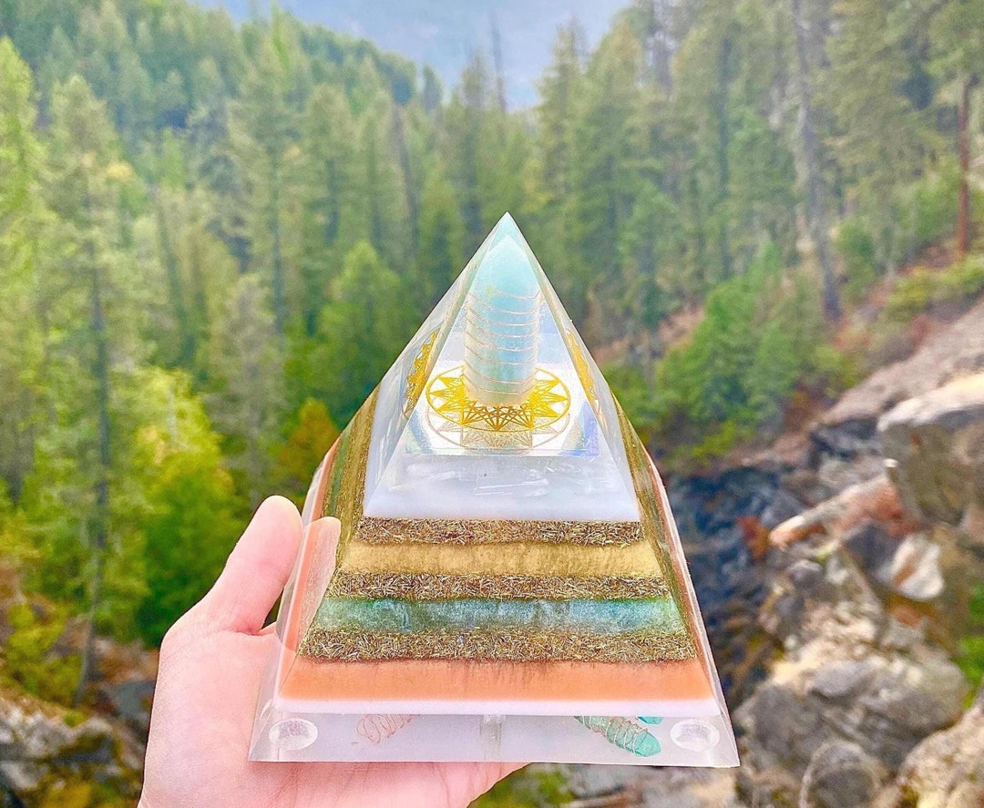 Large Orgonite Pyramid |stone of Opportunity Rosanite With Green ...
