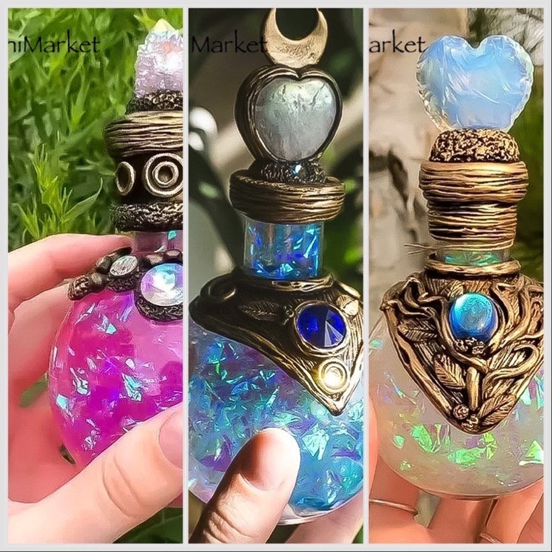 Crystal Potion Bottle Medieval Potion Decor - Etsy