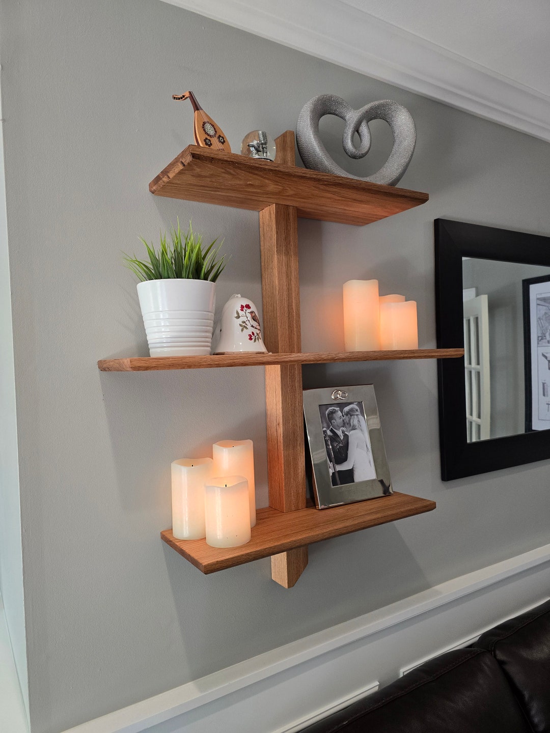 Solid WALNUT Shelves Floating Shelf Mid Century Modern Shelf Walnut Red ...