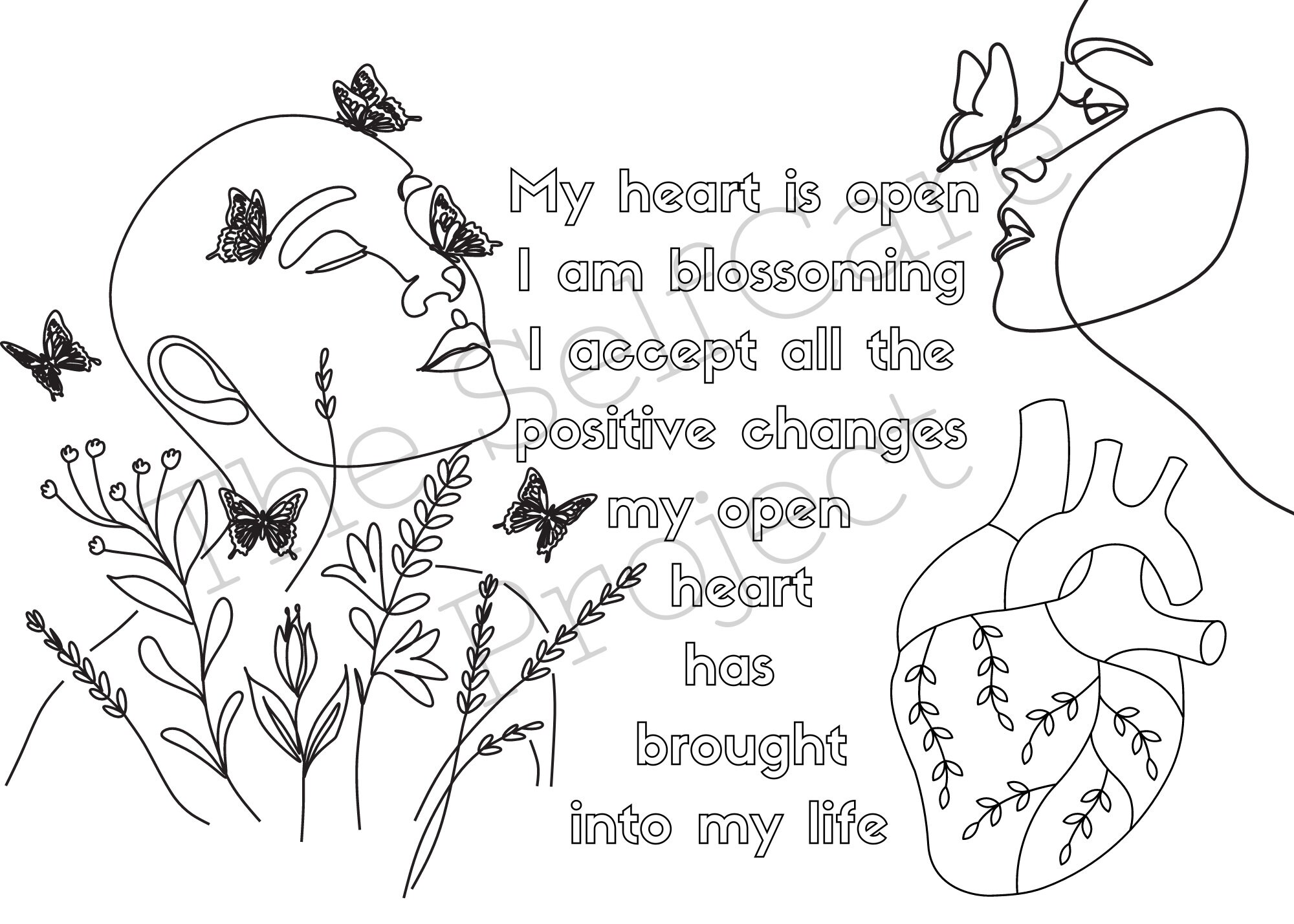 Love Affirmation Colouring Pages - Etsy