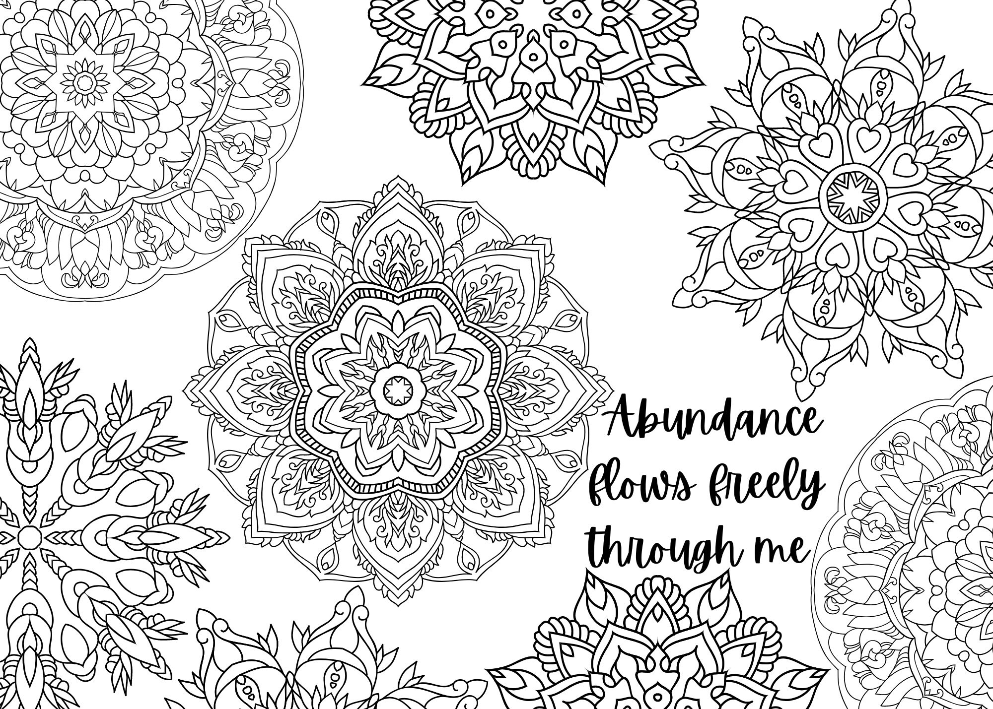 Mandala Affirmation Colouring Pages - Etsy