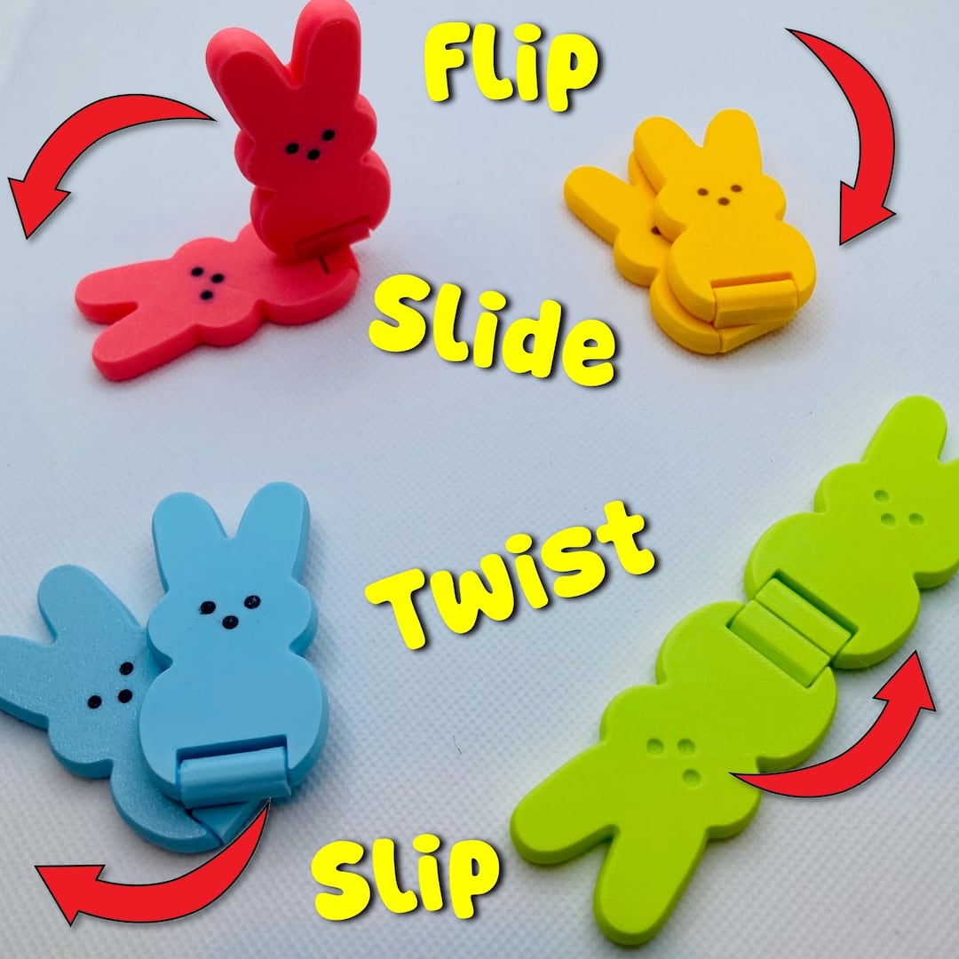 3D Printed Peeps Easter Slider + Flip Fidget (2) - Etsy