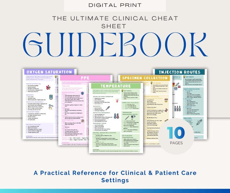 Clinical Cheat Sheet Guide | Healthcare Study Notes | Vitals, Lab ...
