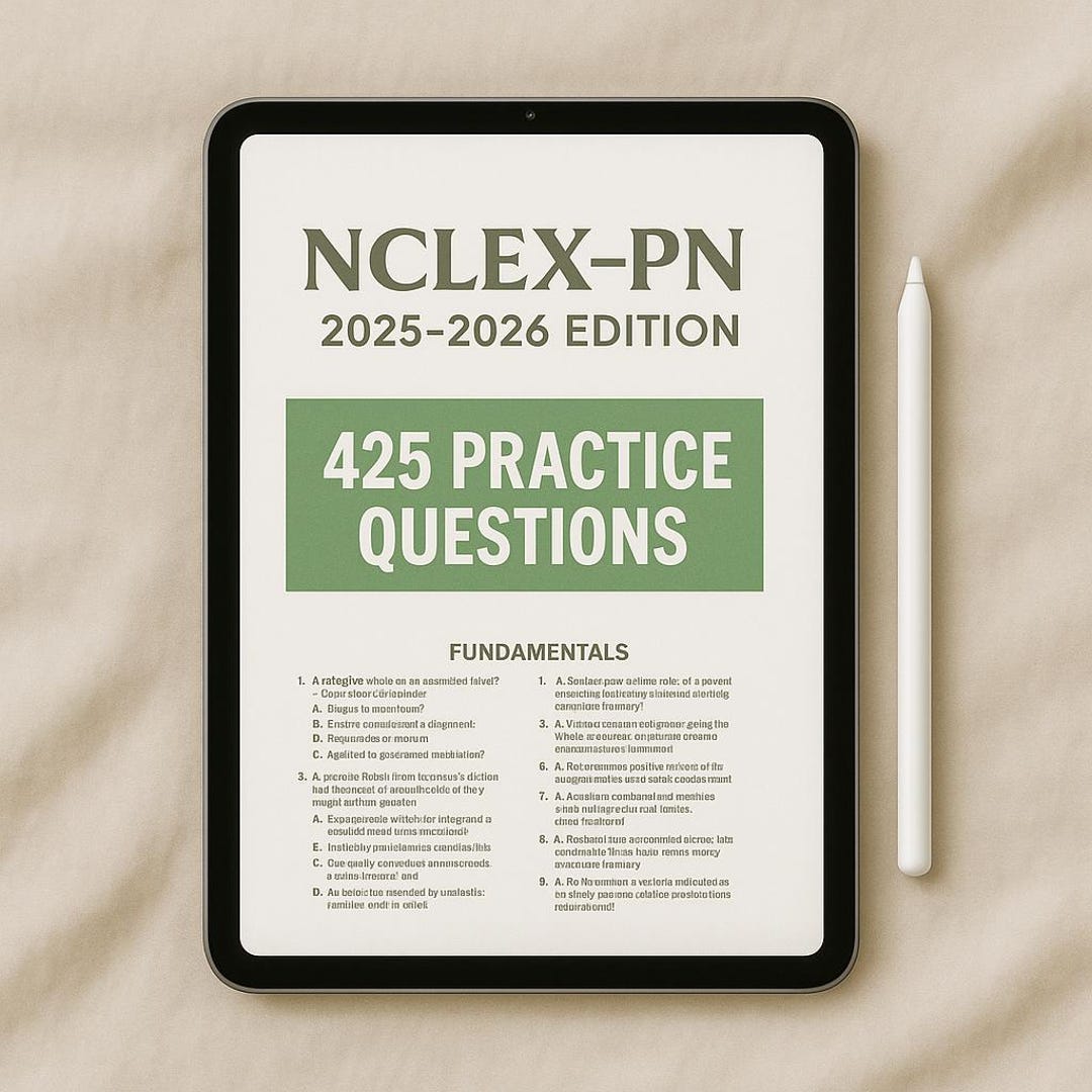 NCLEX PN Practice Exam Prep - LVN Nursing Study Guide Practical Nurse ...