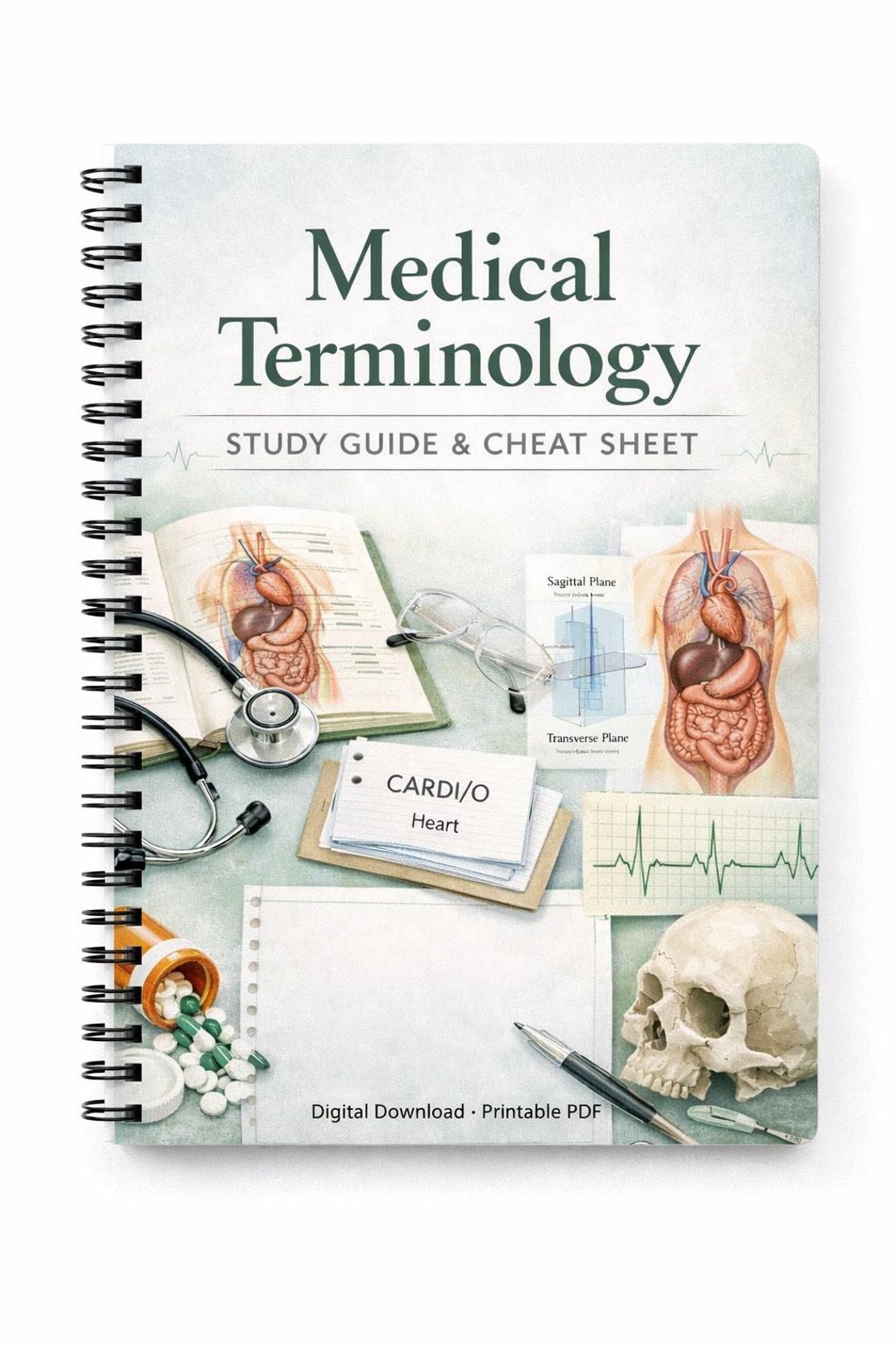 Medical Terminology & All Body Systems Study Guide Cheat Sheet ...