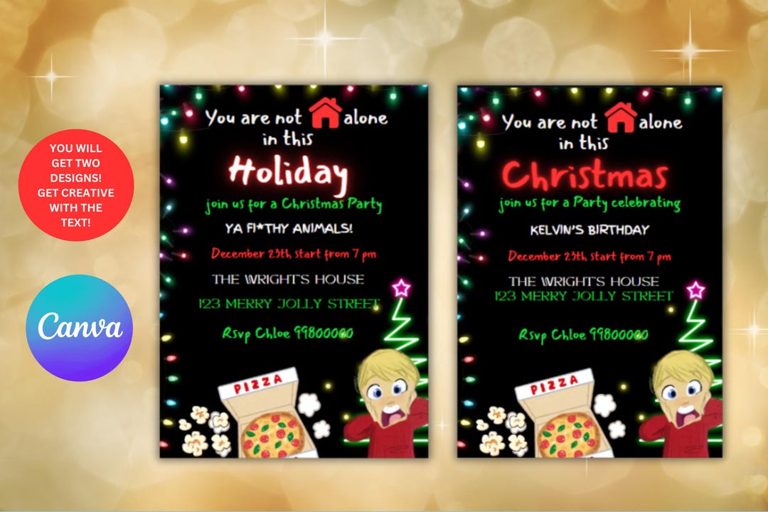 Home Alone Birthday Invitation, Home Alone Christmas Party,digital ...