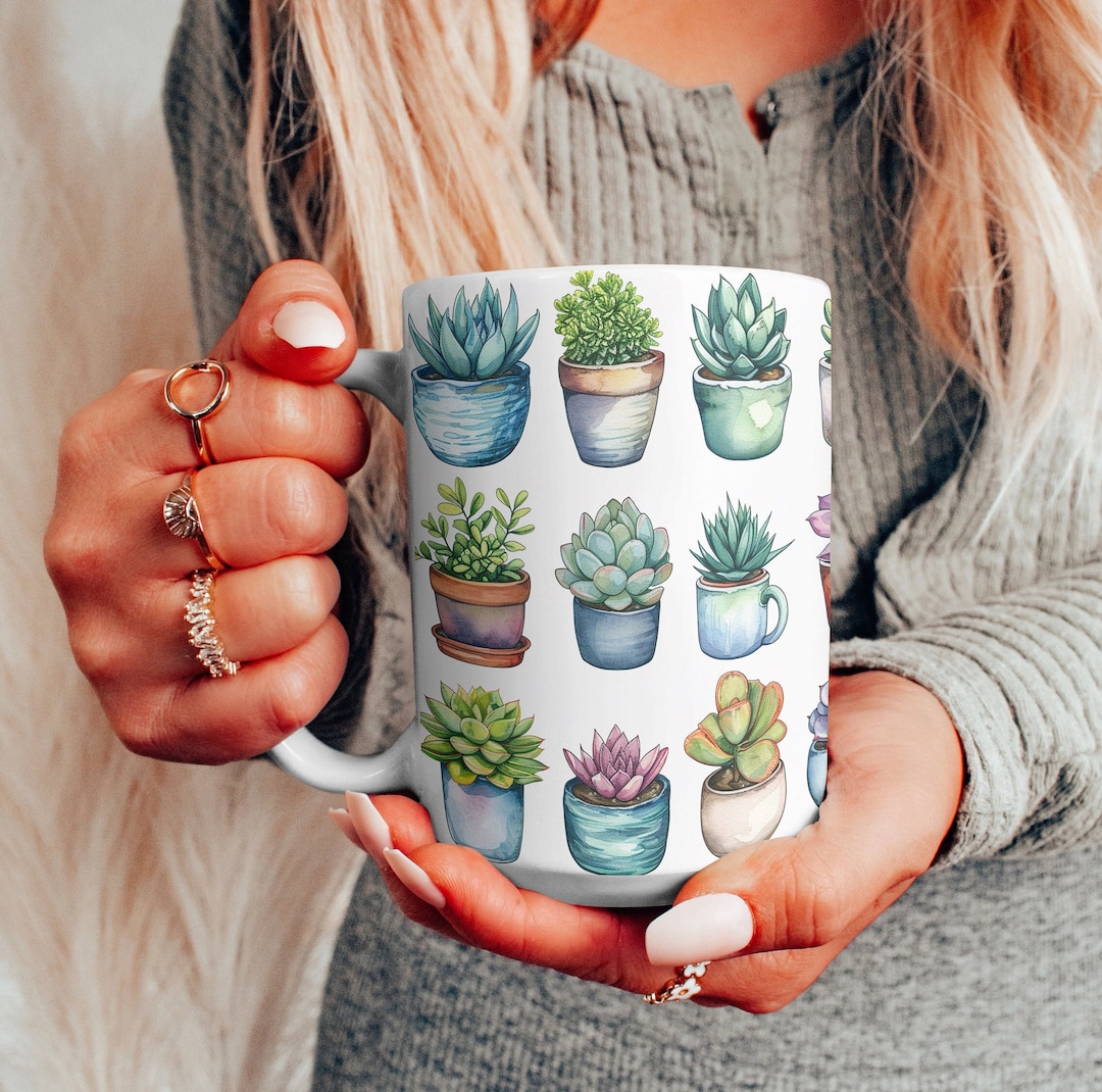 Lots of Succulents - Coffee Mug, Tea Cup, 15oz - Succulent - Desert ...