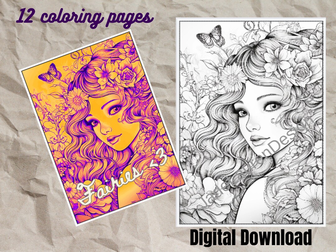 Enchanting Fairy Coloring Pages for All Ages | Calming Hobby for Stress ...