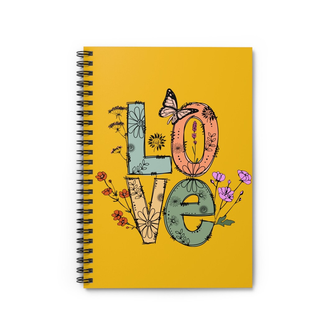 LOVE Flower Doodle: Spiral Notebook Log Books Journals Diaries and More ...