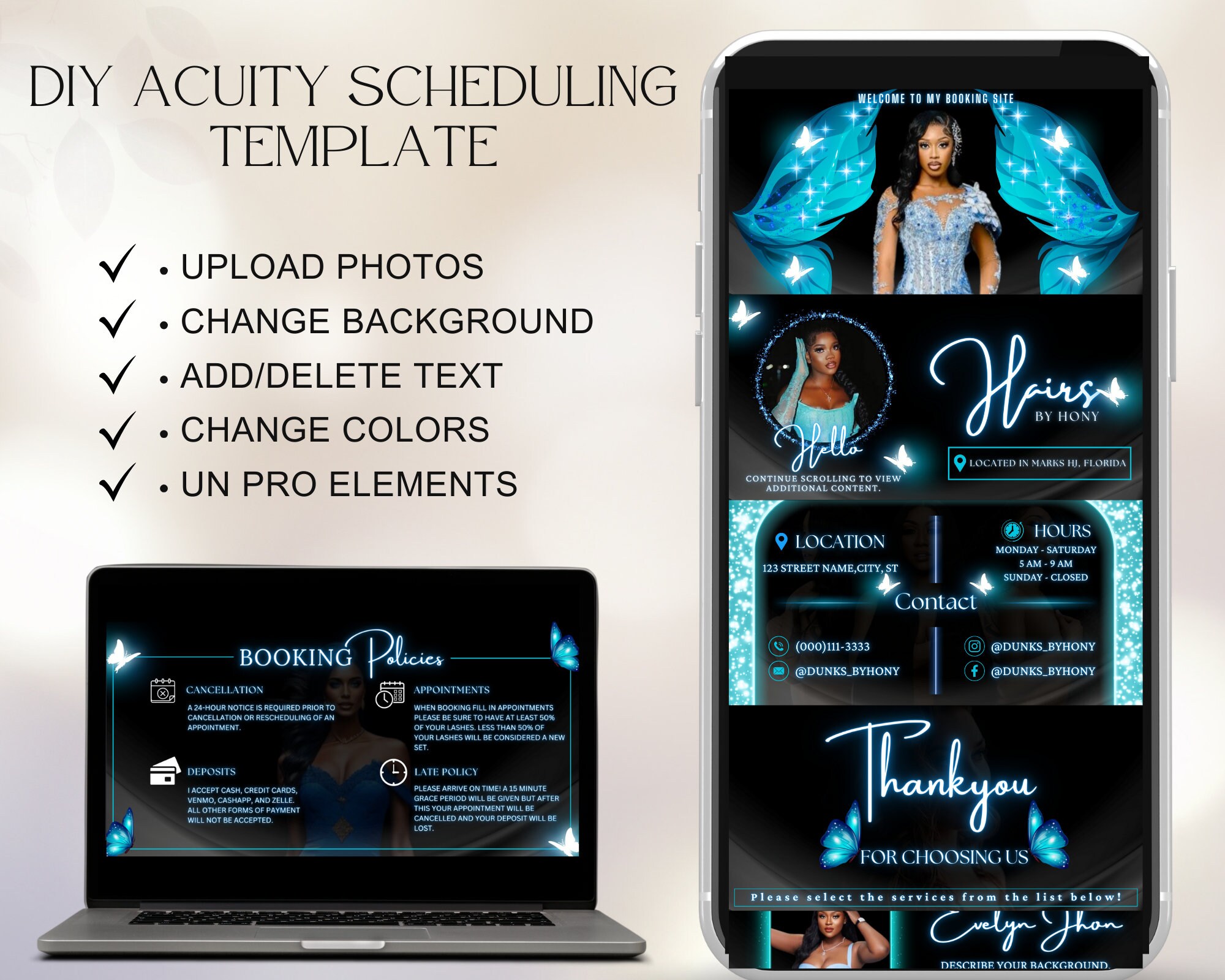 07 DIY Acuity Site Acuity Scheduling Template Hairstylist Canva ...