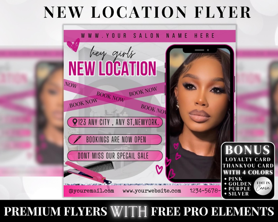 New Location Template, New Location DIY Canva Flyer, Location Change ...