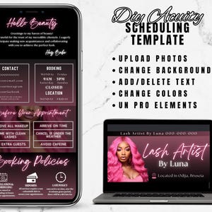 Acuity Scheduling Template Lash Tech, Lash Tech Booking Site, Website Template, Lash Website ...