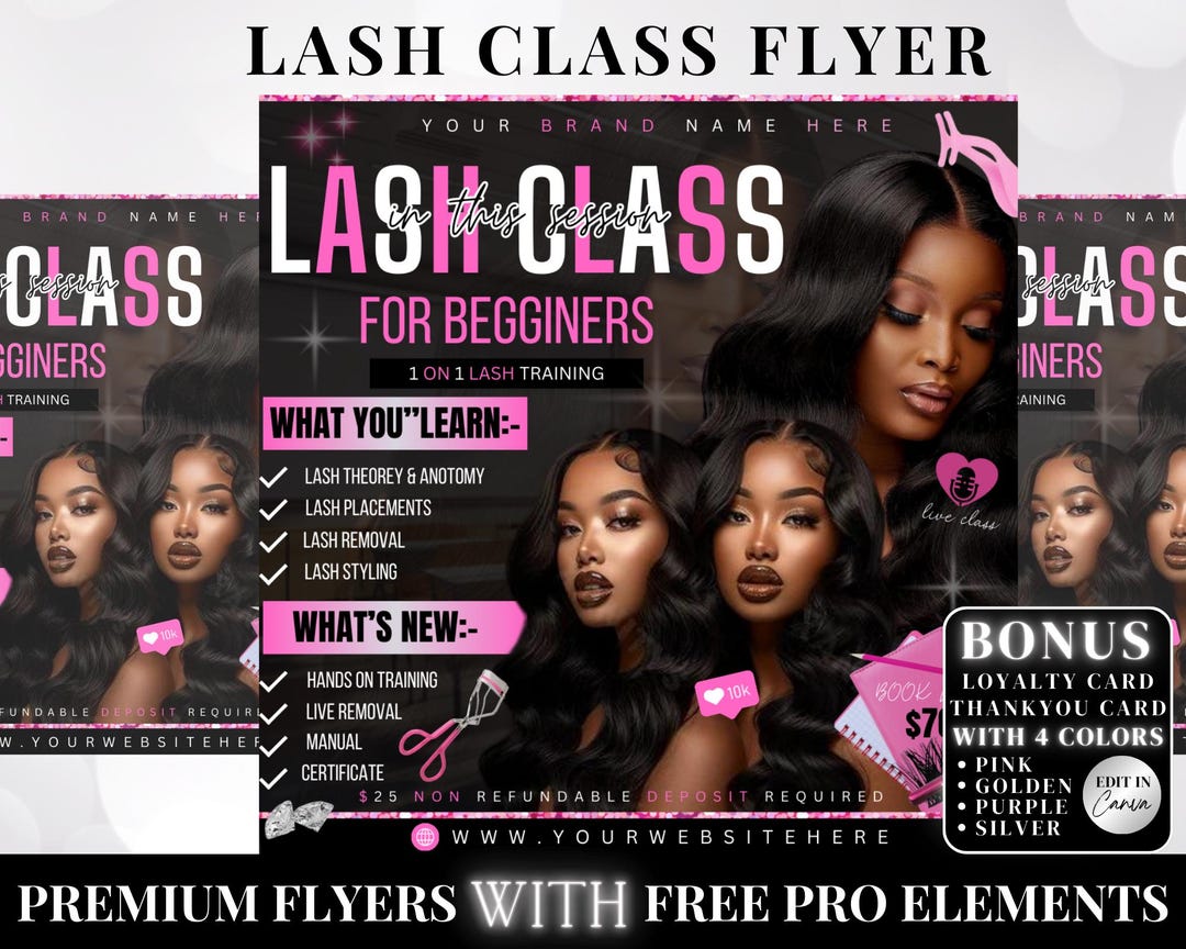 Editable Lash Class Flyer Template, Lash Training Course Flyer, Beauty ...