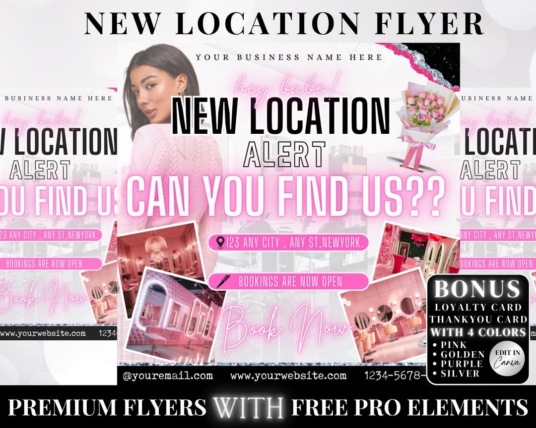 New Location Template, New Location DIY Canva Flyer, Location Change ...