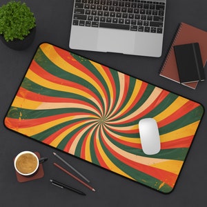 Psychedelic Spiral Desk Mat, Abstract Psychedelic Mouse Pad, Gaming ...